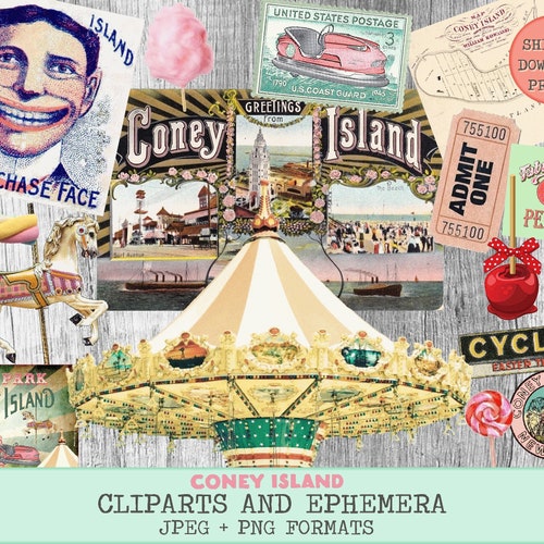 Vintage Funfair Party Clipart Clip Art Digital Collage Sheet - Etsy Canada