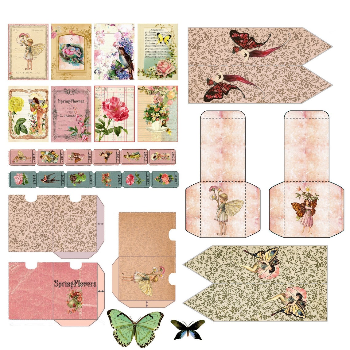 Spring Garden Printable Journal Kit | Shabby Chic 5x7 Journal Pages for ...