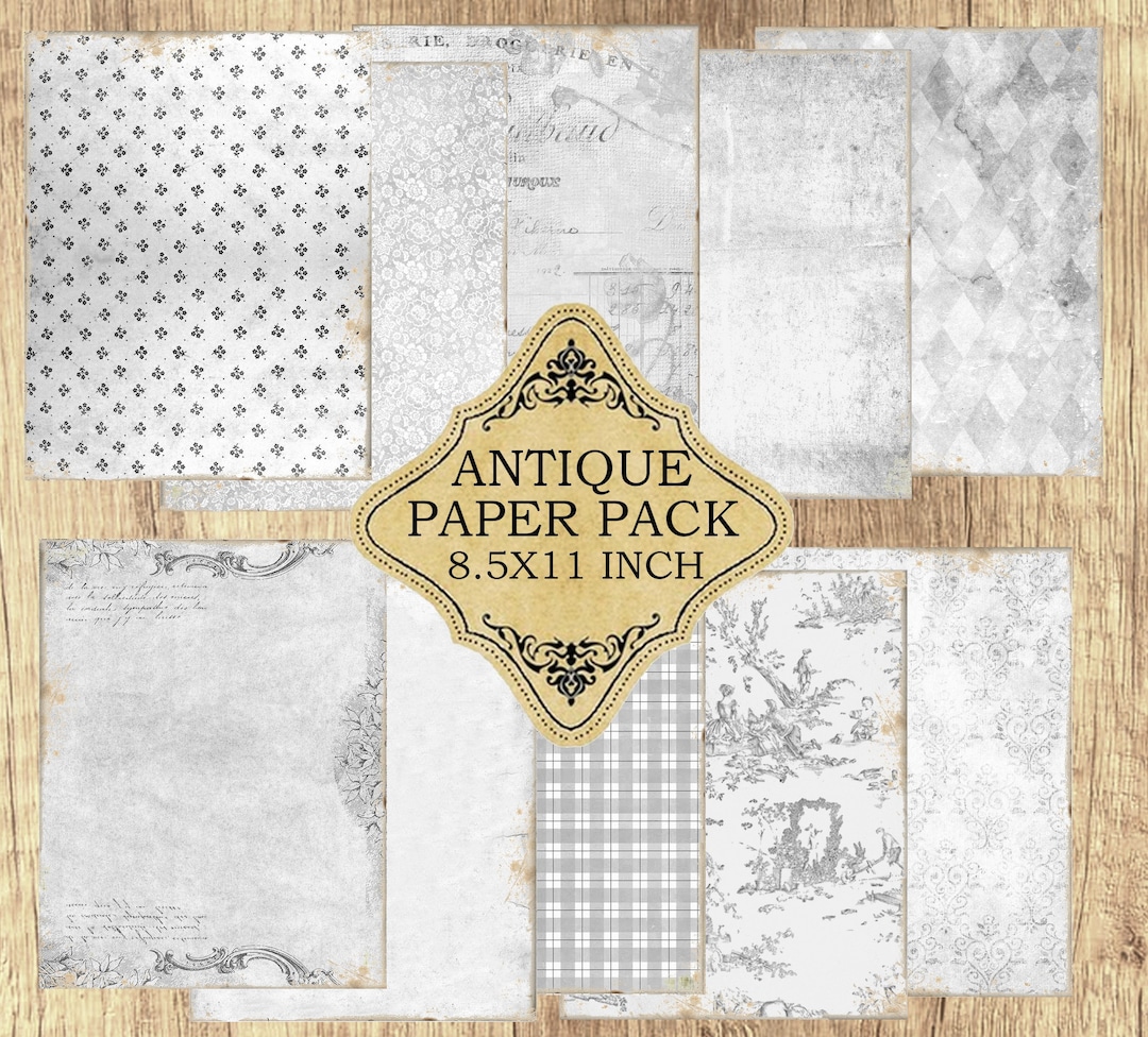 Antique Grey Paper Pack, Junk Journal, Scrapbook Paper, Printable Paper ...