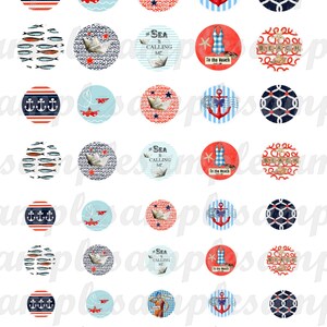 Nautical Circles Anchor Sea Digital Collage Sheet Digital Images ...