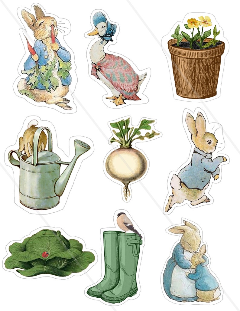 Peter Rabbit Cupcake Toppers Peter Rabbit and Friends Fussy Cuts ...