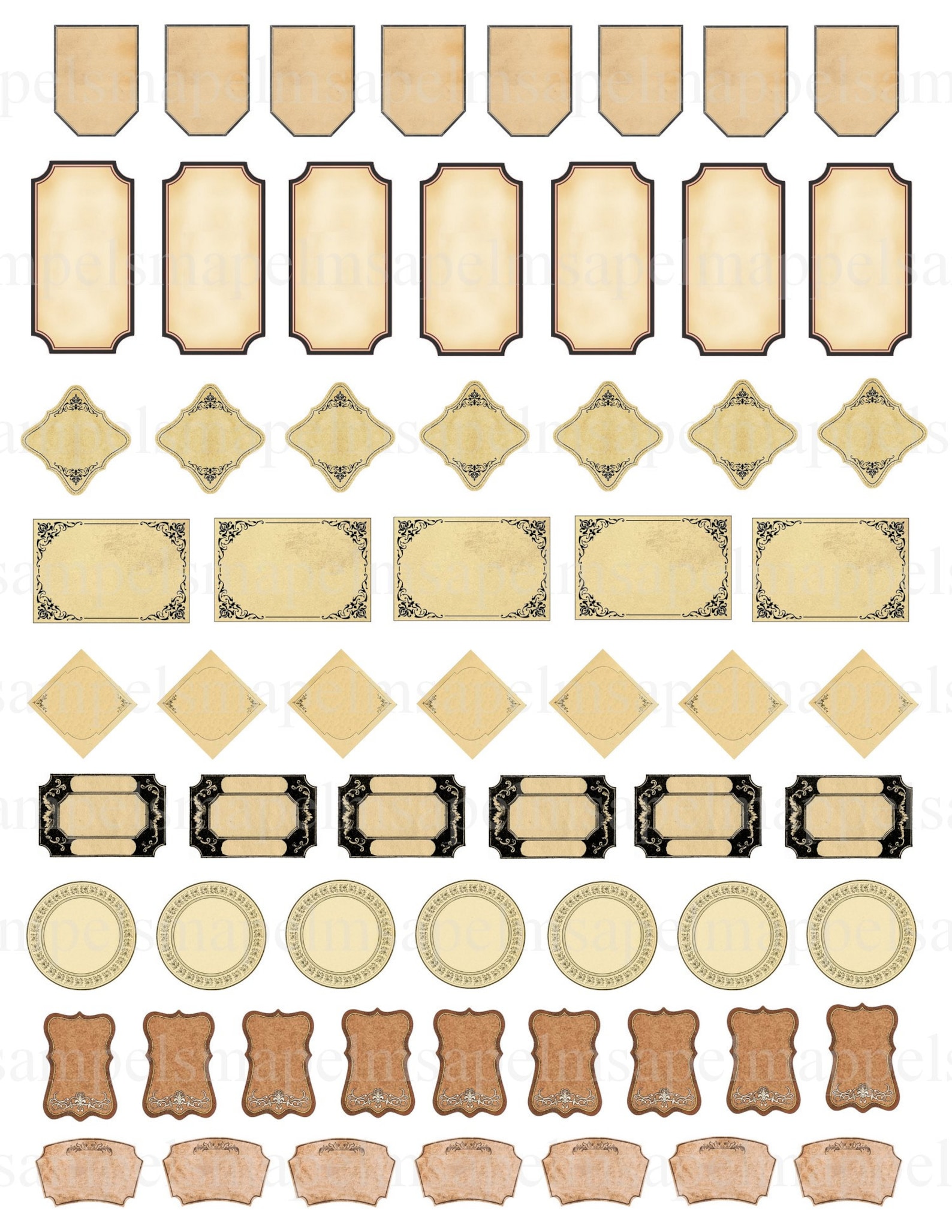 Mini Blank Apothecary Labels Printable Add Text Printable Crafting ...