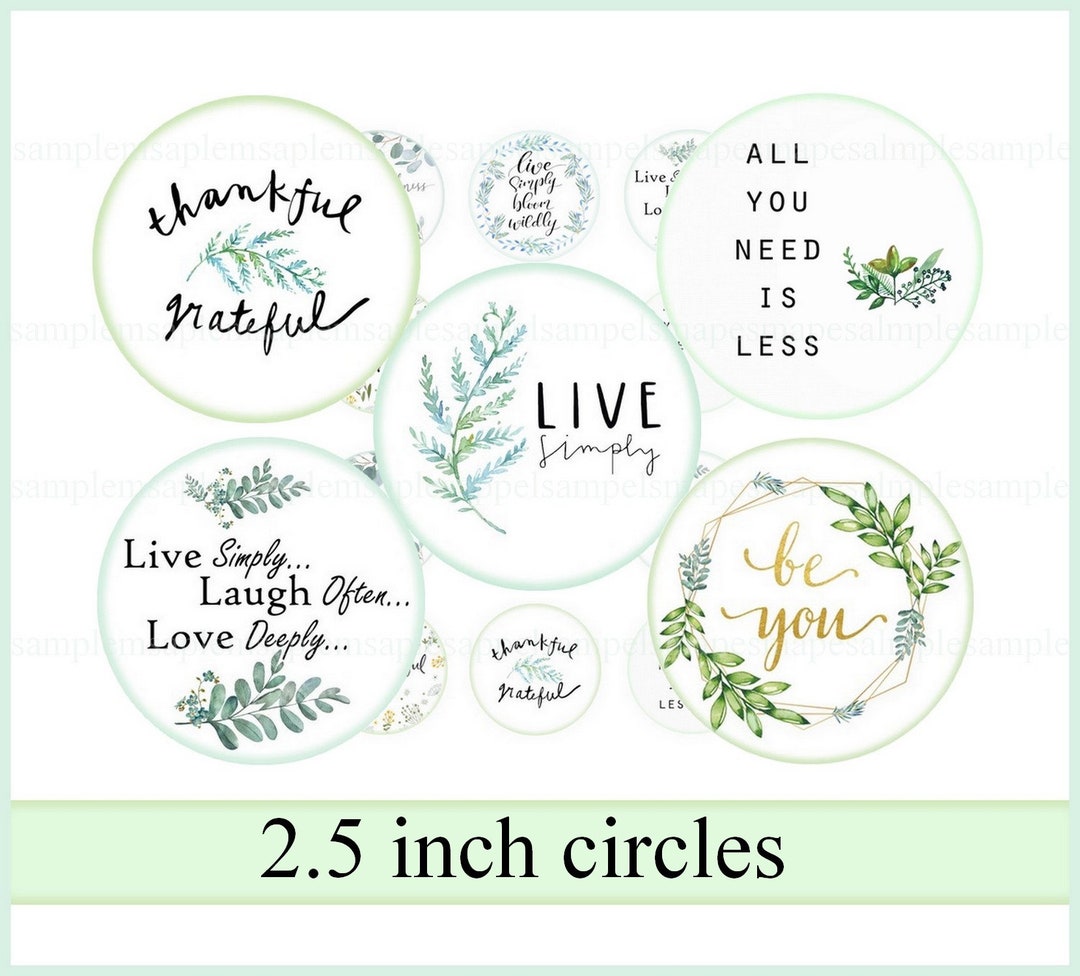 Inspirational Digital Collage Sheet 2.5 Inch Circles Image Motivational ...