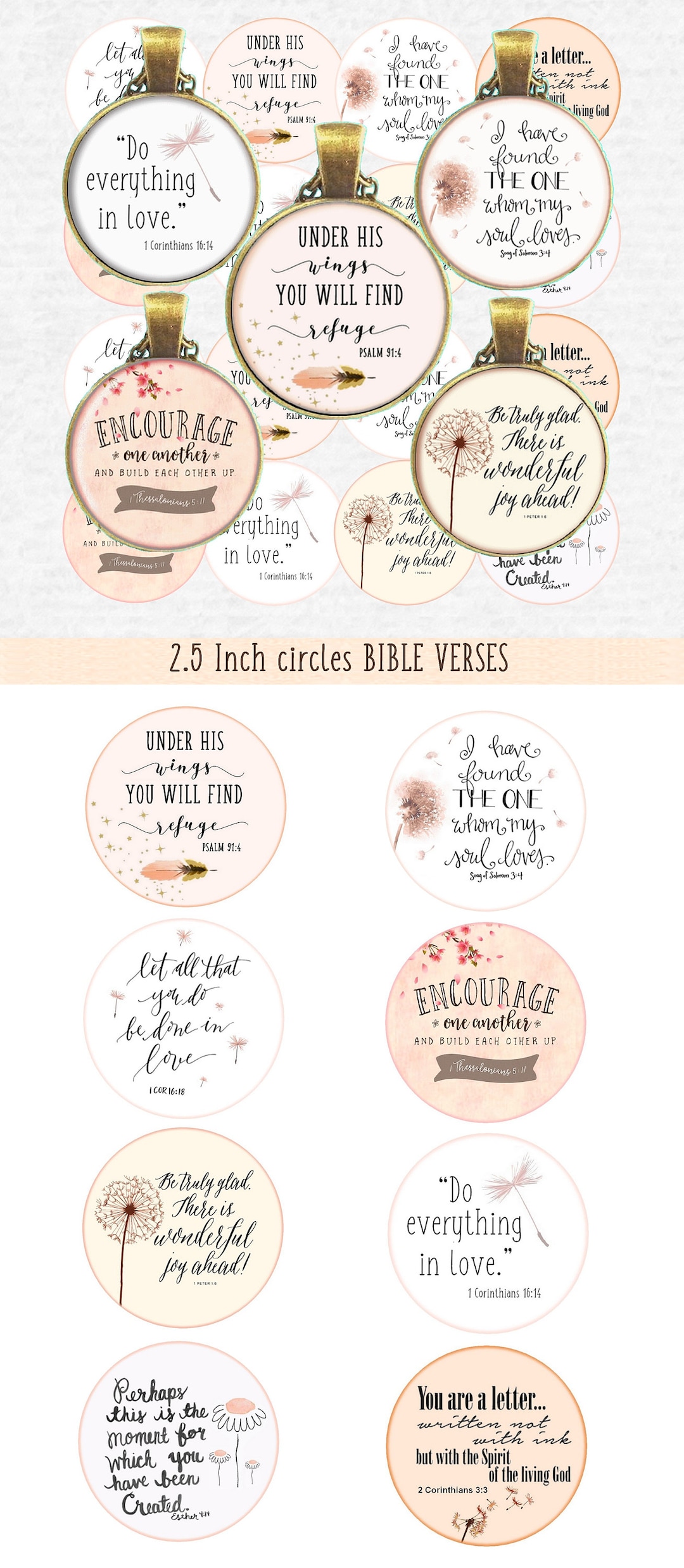 2.5 Inch Size Printable Download BIBLE VERSES Digital Collage Sheet ...