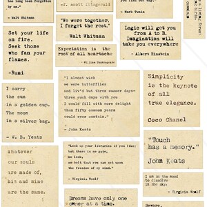 Printable Book Quotes Stickers Typewriting Stickers,famous Words ...