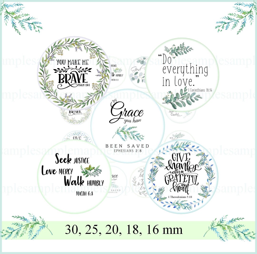 Bible Verses Digital Collage Sheet Circles Bible Verses 1 Inch Circles ...