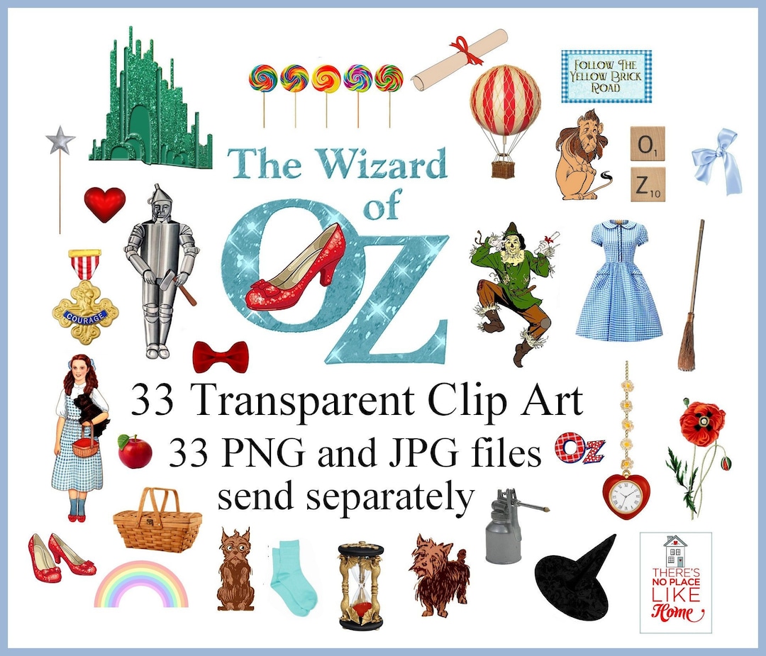 Wizard of Oz Clipart Dorothy Clip Art Digital Collage Sheet Wizard of ...