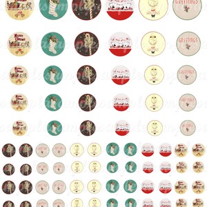 Digital Collage Sheet Christmas Circles, Christmas Printable, Christmas ...