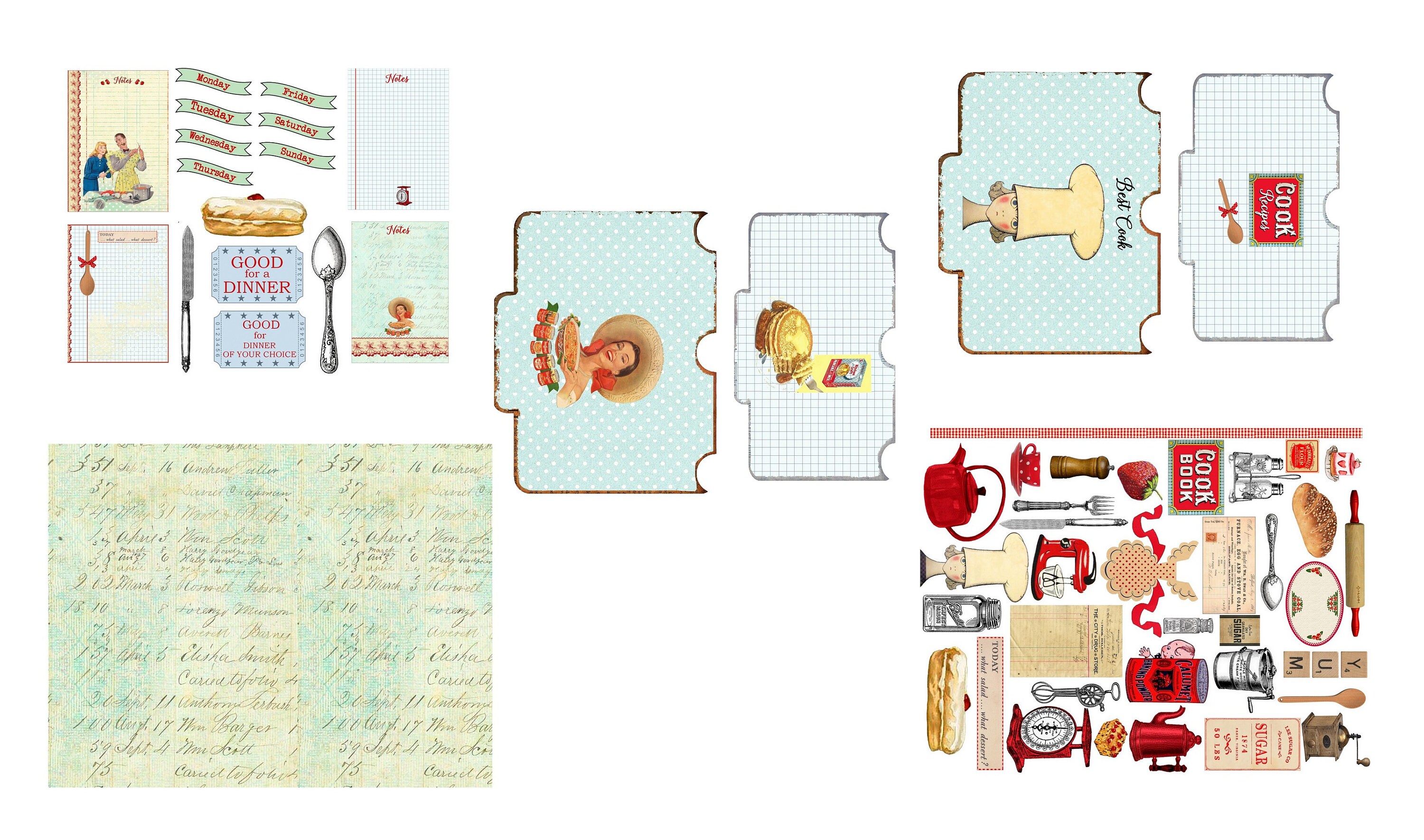 Retro Cook Journal Kit – Vintage Recipe Printable Journal | DIY Retro ...