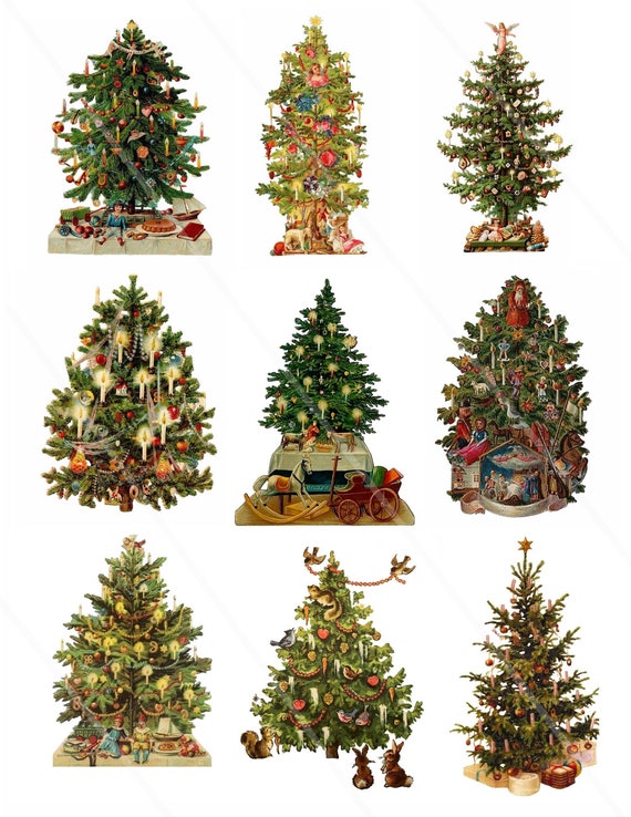 Retro Christmas Tree Clip Art