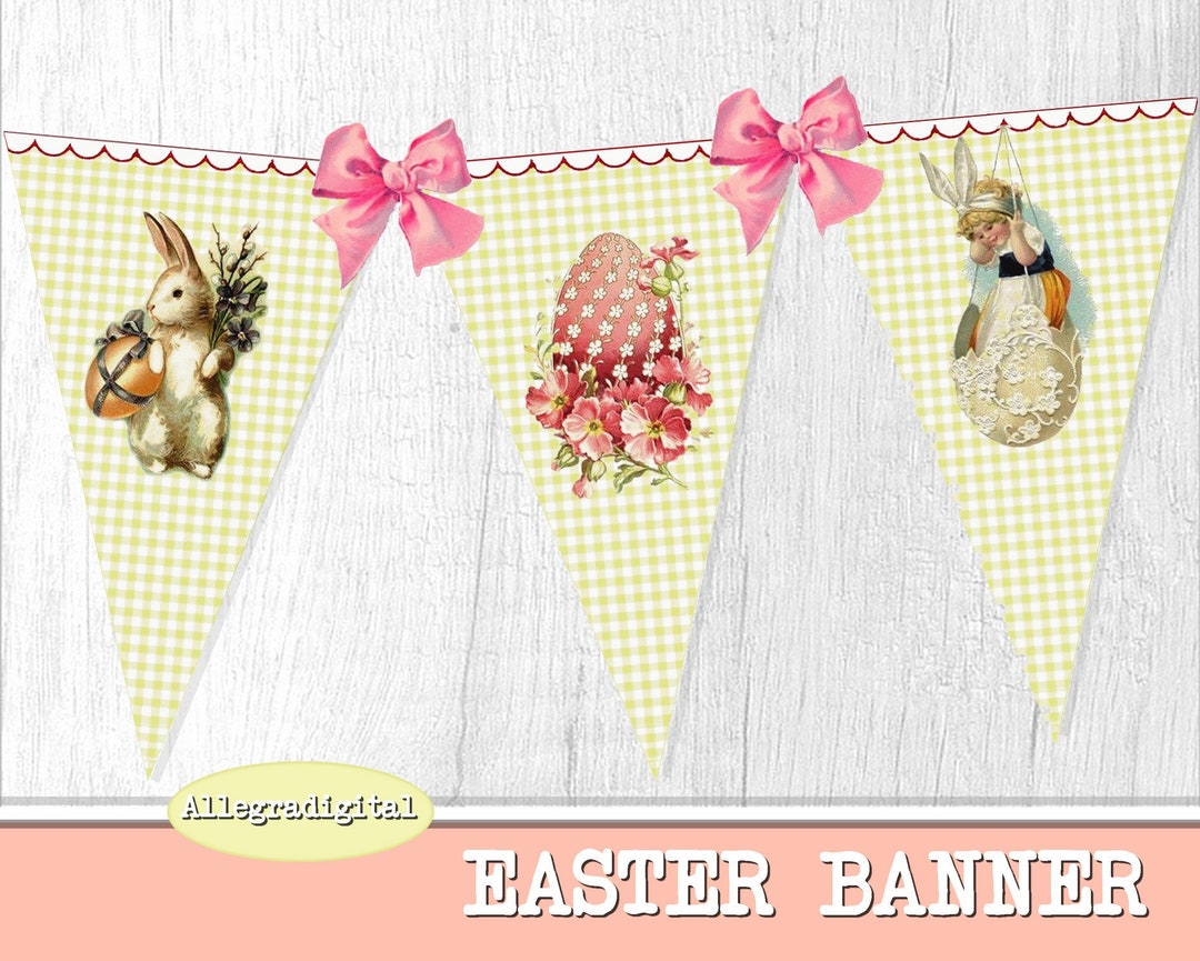 Printable Easter Banner Bunting Party Banner Easter Party Paper ...