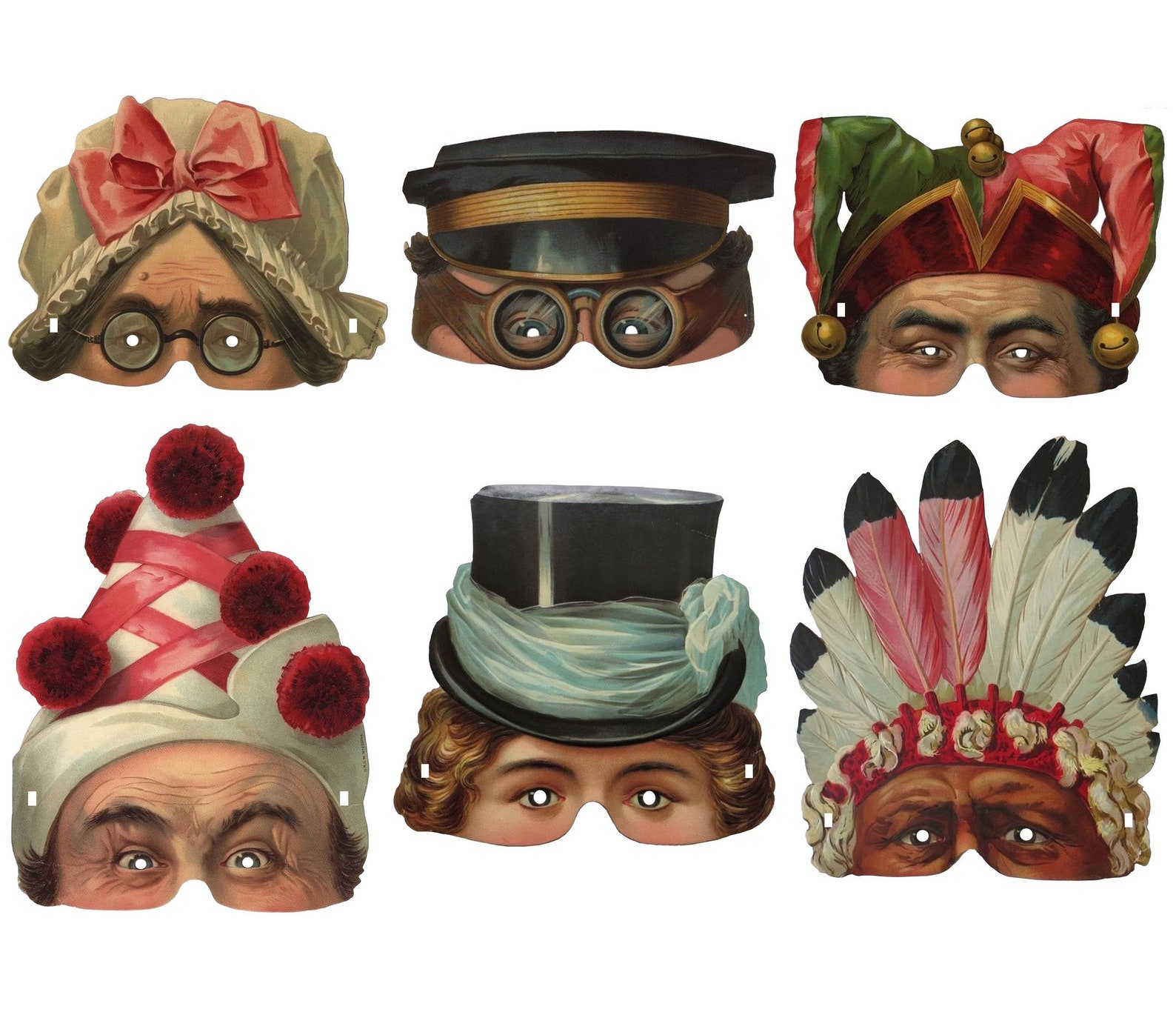Printable Mask Victorian Half Mask Pack Victorian Antique Paper Toy ...