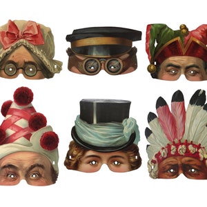 Printable Mask Victorian Half Mask Pack Victorian Antique Paper Toy ...