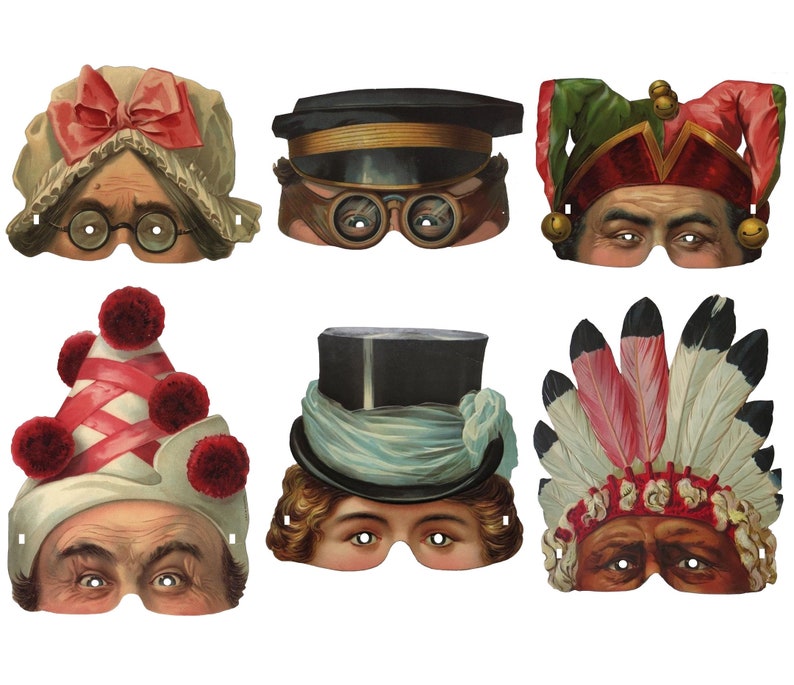 Printable Mask Victorian Half Mask Pack Victorian Antique Paper Toy ...
