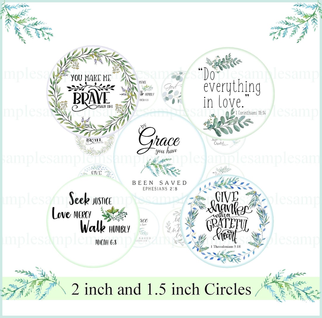 Bible Verses Digital Collage Sheet Circles Bible Verses 2 Inch Circles ...