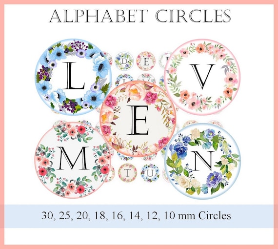 Boho Floral Monogram Collage Sheet Alphabet Image Sheet - Etsy