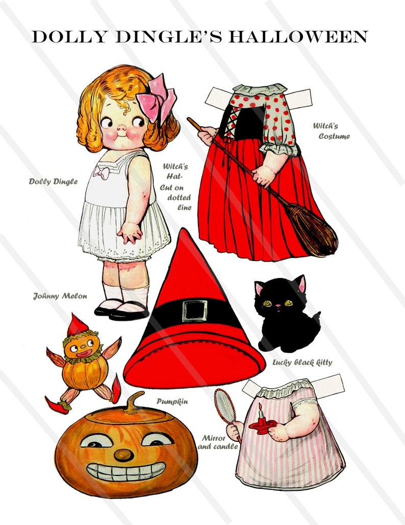 Digital Collage Sheet Dolly Dingle Halloween Digital Dottie - Etsy