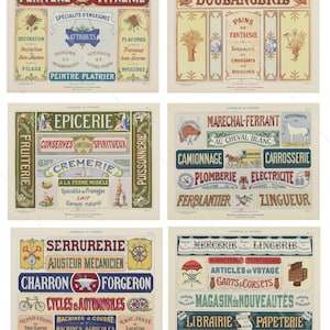Vintage French Ephemera, Retro Store Signs Ephemera, Printable Antique ...