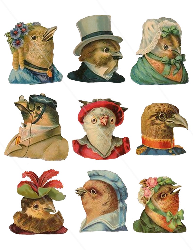 Vintage Birds Clipart – Printable Bird Ephemera for Junk Journals ...