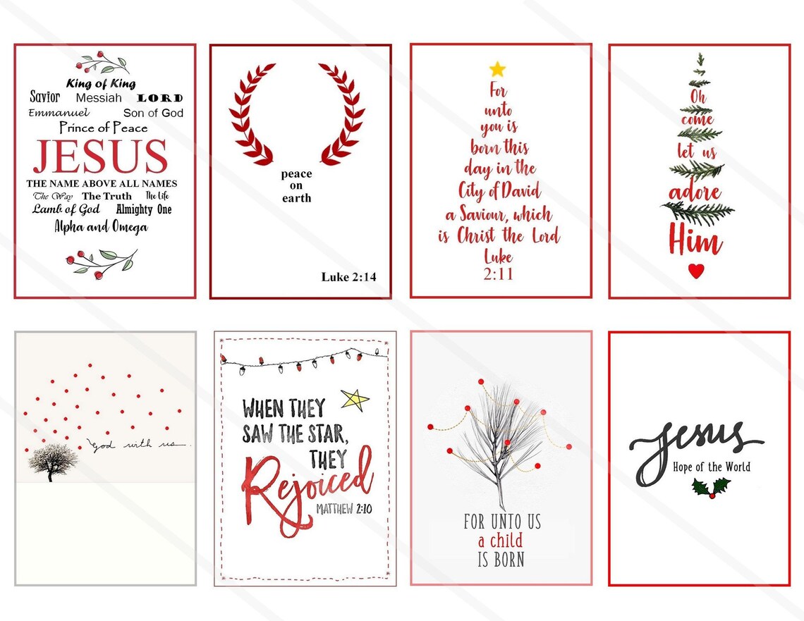 Chistmas Bible Verses Stickers Printable Download Scripture Art 2.5"x3 ...