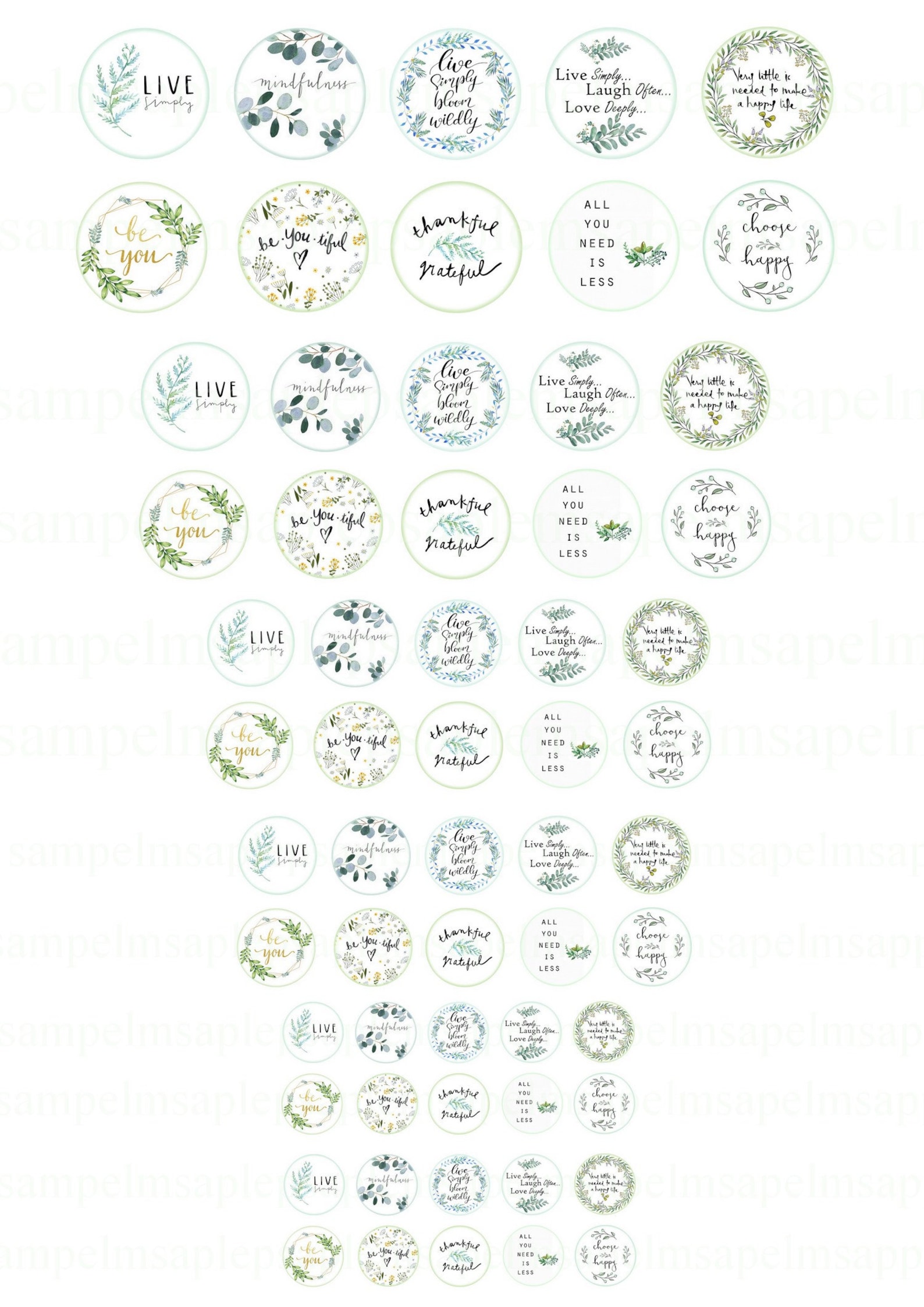 Inspirational Quotes Digital Collage Sheet Circles Bottlecap Image ...