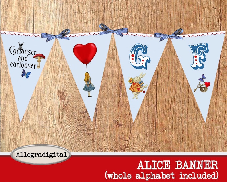 Printable Alice in Wonderland Banner Alice in Wonderland Party | Etsy
