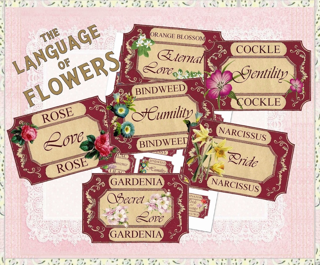 Victorian Flowers Printable Sticker Sheet - Print at Home Victorian ...