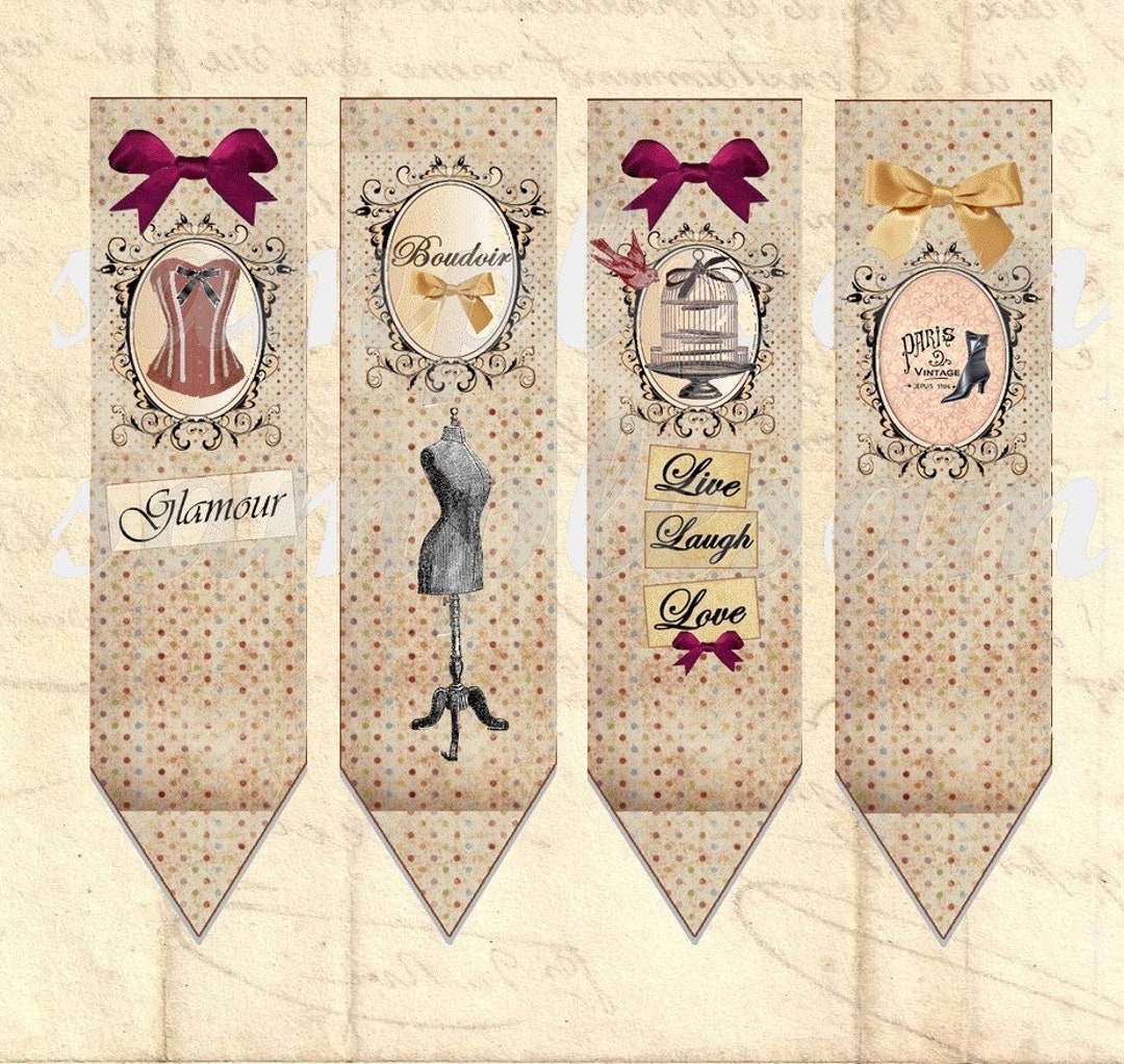 Printable Bookmarks, Book Lover, Book Mark French Boudoir, Vintage ...