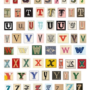 Retro Printable Alphabet Letters, Vintage Alphabet Cliparts,scrapbook ...