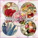 Digital Print OLD GARDEN 1 Inch Circle - Flower Images Ring Earrings ...