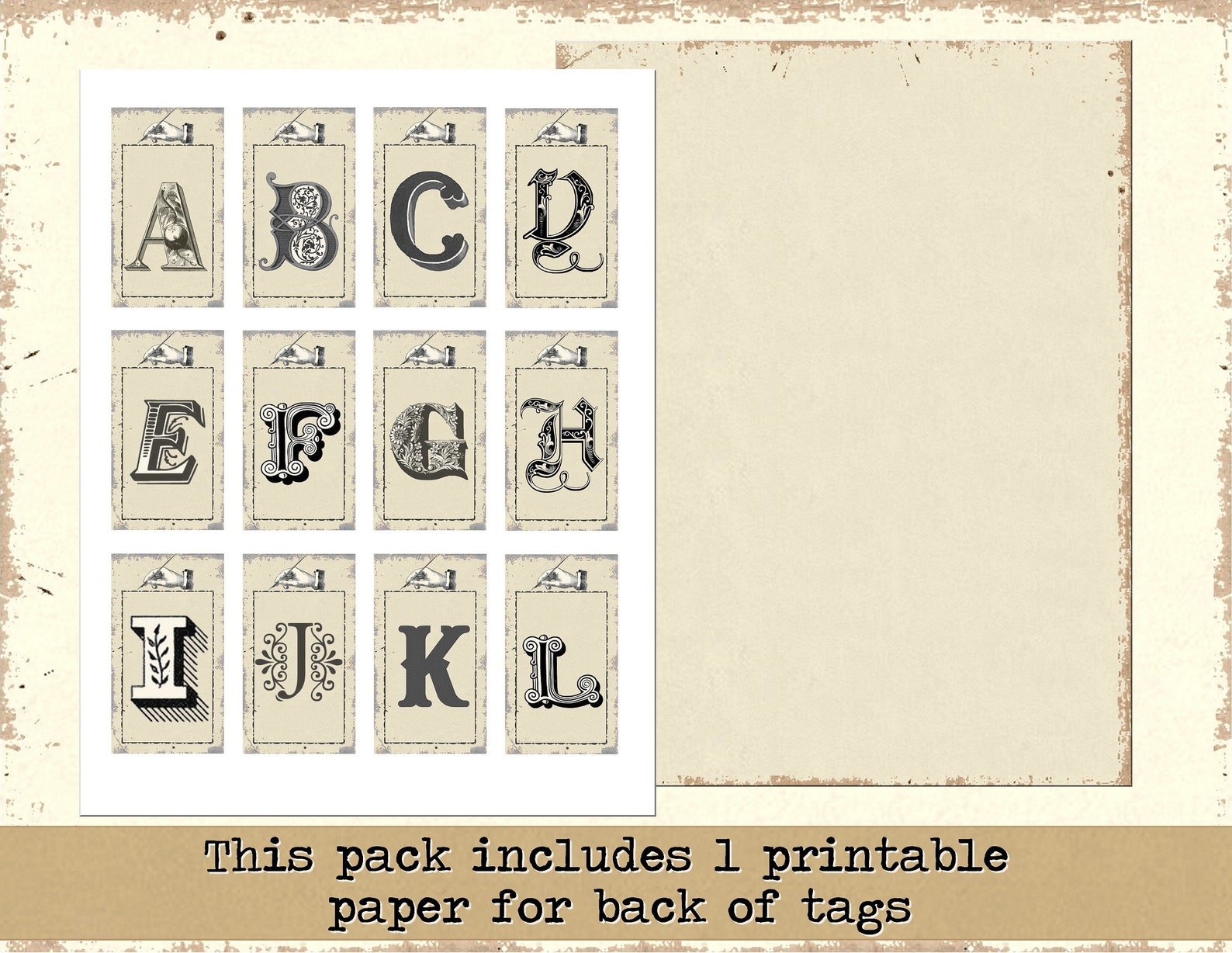 Alpha Tags Letters and Numbers Junk Journal Industrial - Etsy