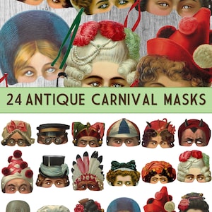 Printable Mask Victorian Half Mask Pack Victorian Antique Paper Toy ...