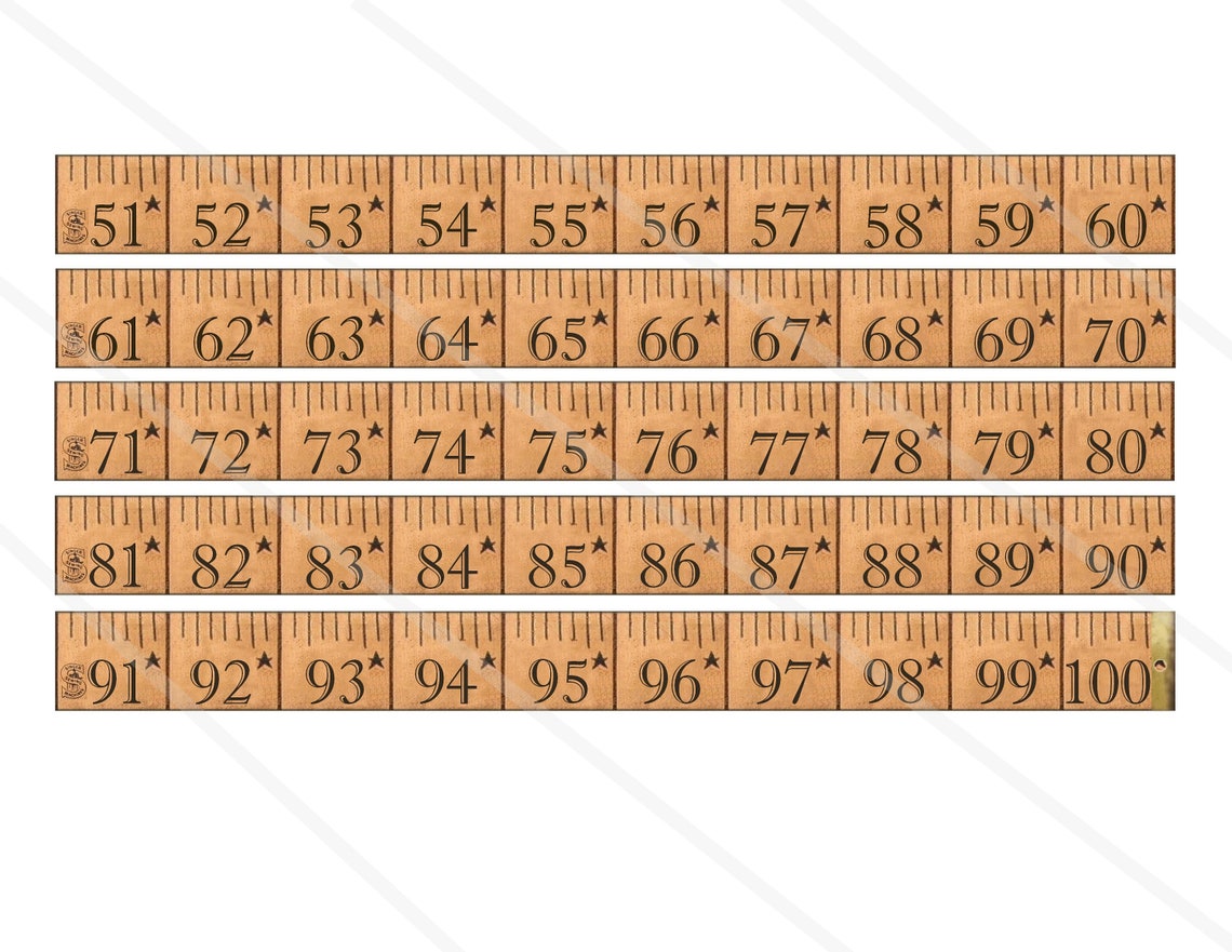 Vintage Tape Measure measuring 100 inch old printable paper | Etsy