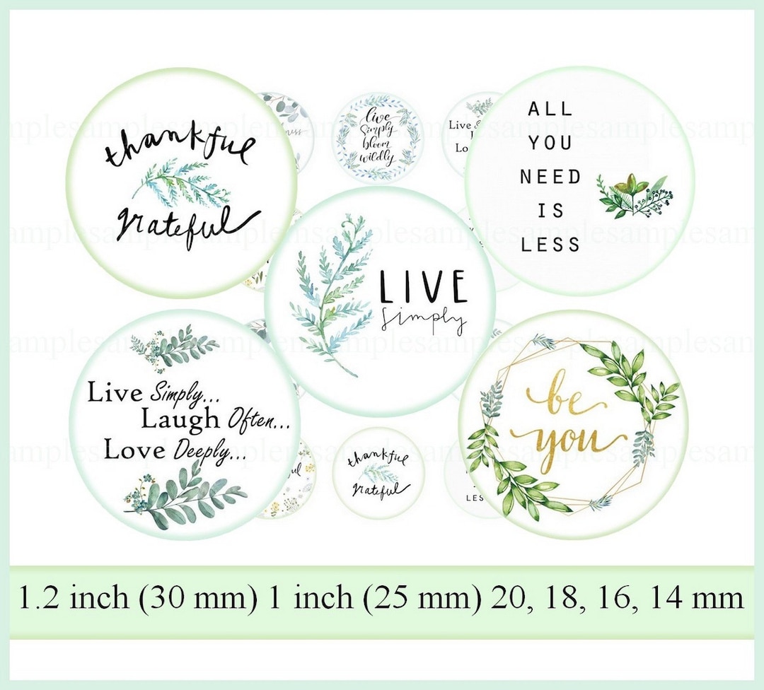 Inspirational Quotes Digital Collage Sheet Circles Bottlecap Image ...
