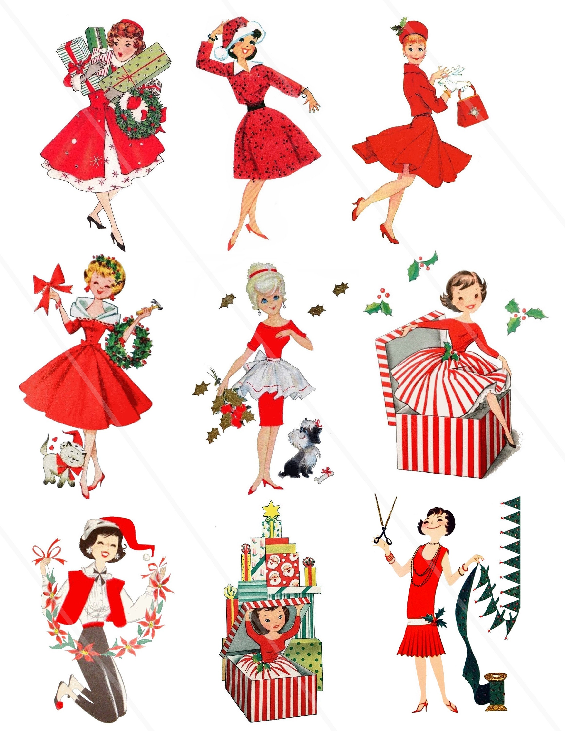 1950s Christmas Clip Art