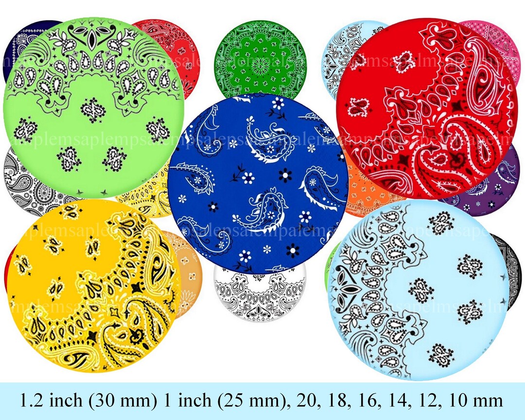 Digital Collage Sheet Circles Bandana American One Inch Circles ...