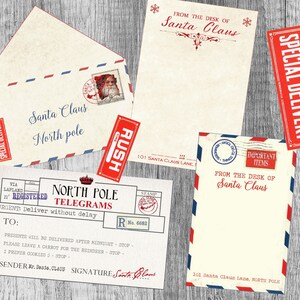 Santa Claus Delivery Papers, Envelope, Tags, Cards, Labels, Santa ...