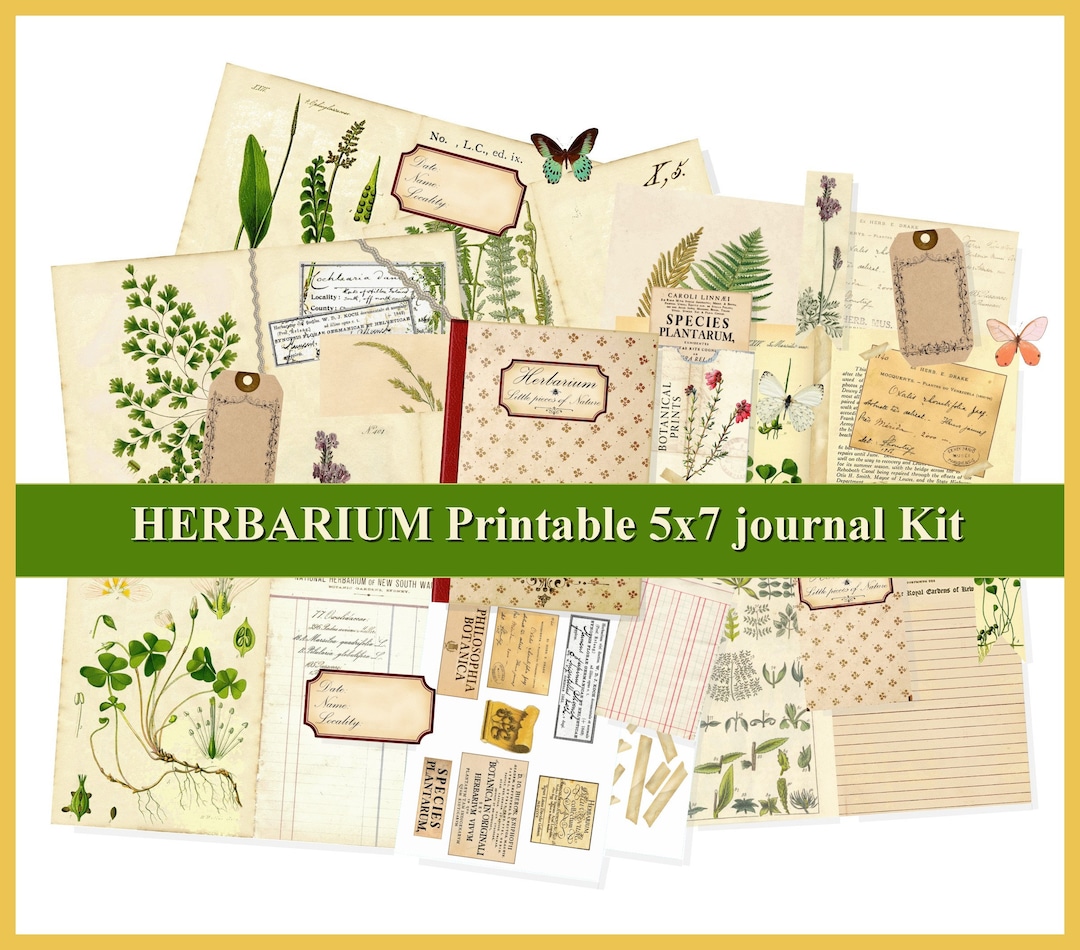 Botanical Junk Journal Kit Printable Journal DIY Paper Crafting ...