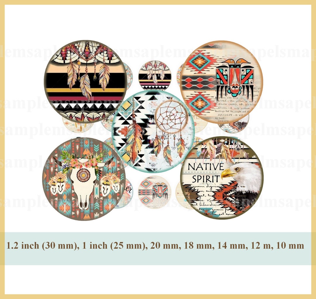 Collage Sheet Circles Southwestern, Tucson Stripes, Aztec, Navajo ...