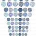 Blue Liberty Digital Collage Sheet Circles Floral Pattern Flowers ...
