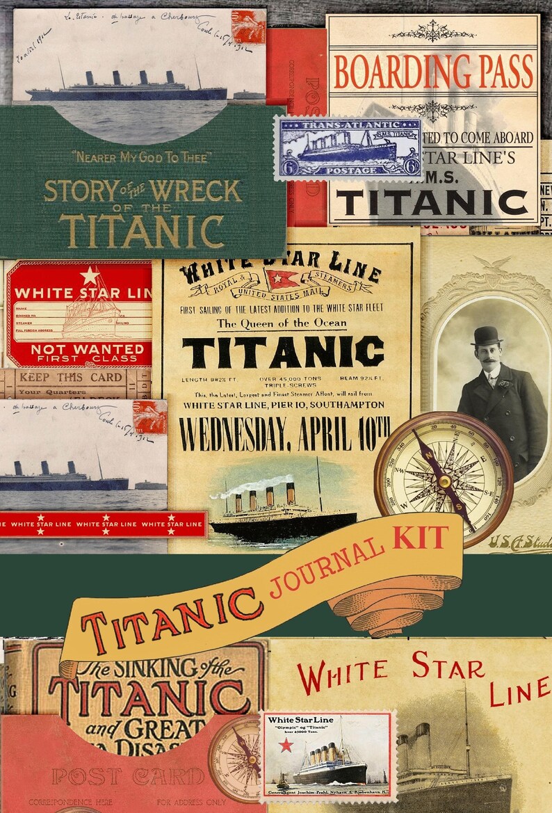Vintage Titanic Ephemera | Printable Digital Collage Sheet for ...