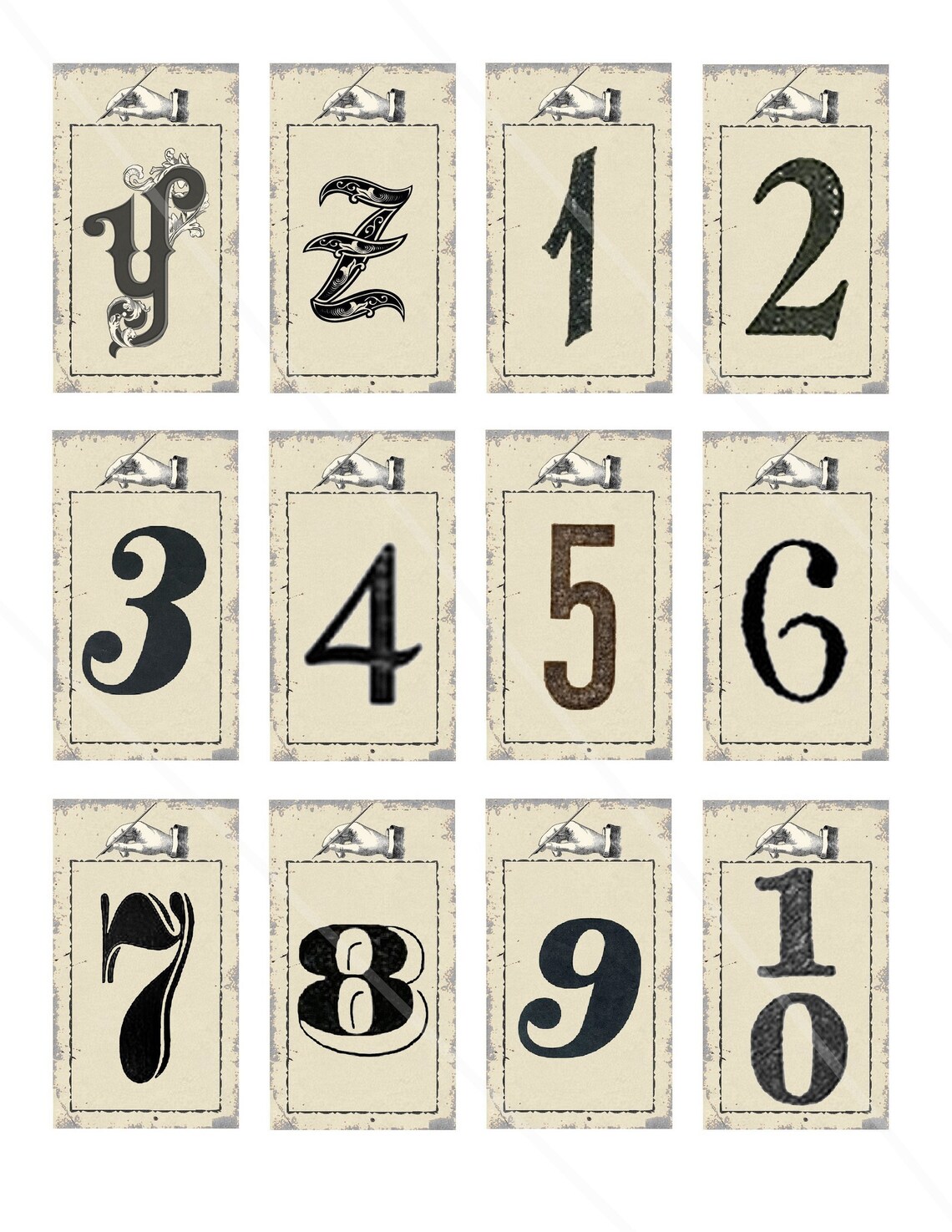Alpha Tags, Letters and Numbers Junk Journal, Industrial Alphabet ...