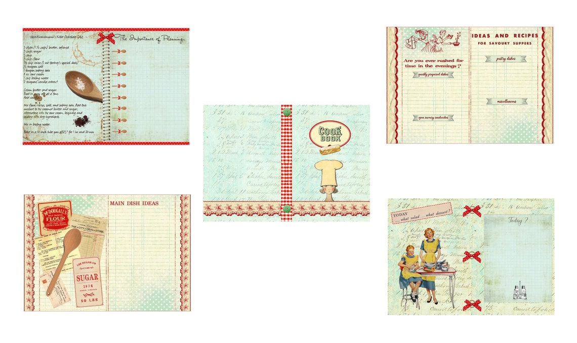 Retro Cook Journal Kit – Vintage Recipe Printable Journal | DIY Retro ...