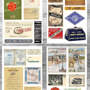 Vintage Orient Express Train Ephemera | Digital Collage Sheet | Travel ...