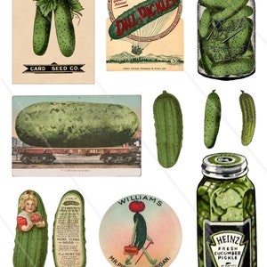 Vintage Pickles Ephemera | Retro Pickle Clipart | Junk Journal ...