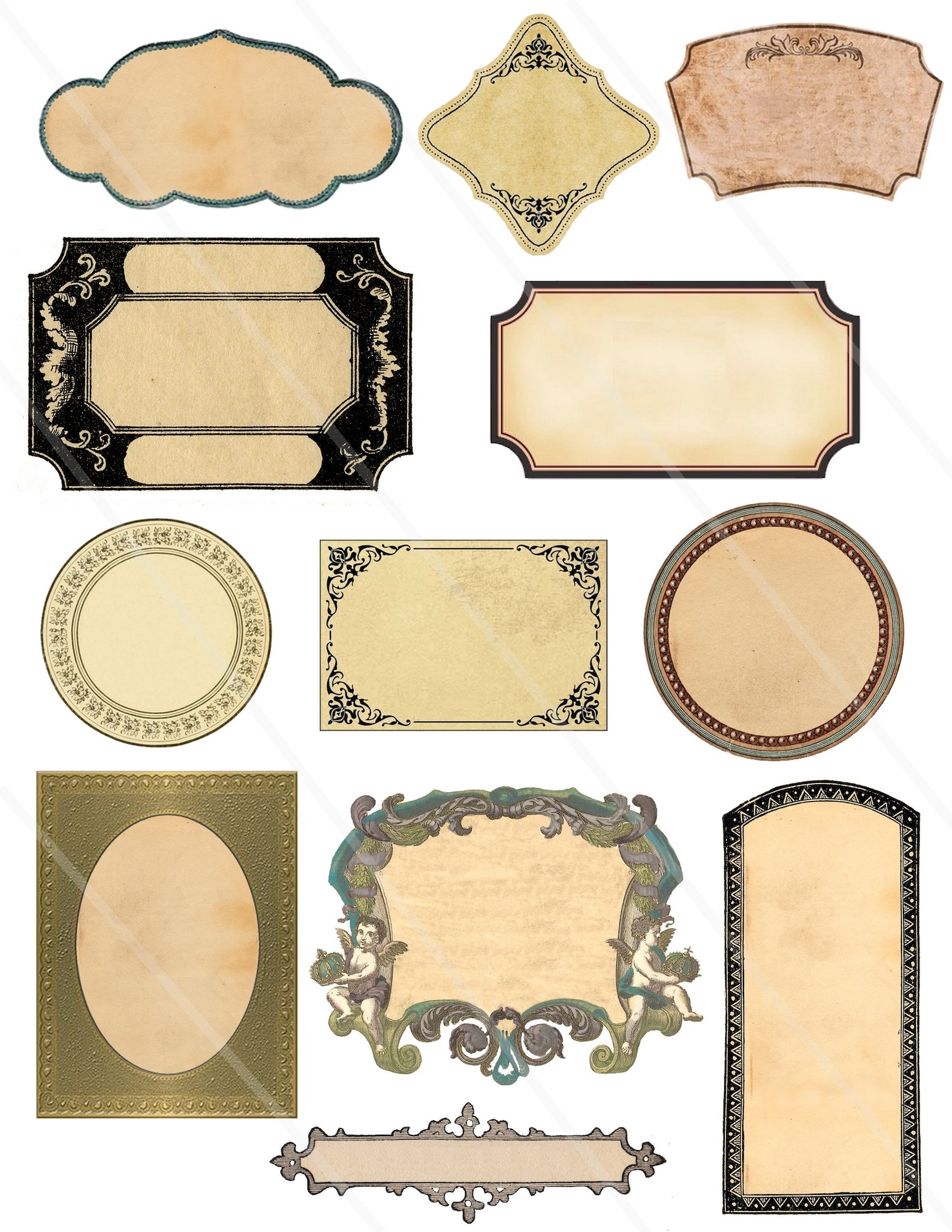 Blank Labels Printable Labels Add Text Organizing Scrapbooking - Etsy