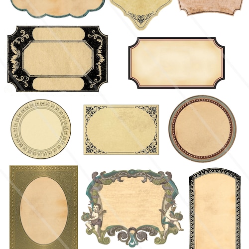 Victorian Blank Labels Printable Add Text Printable Crafting - Etsy