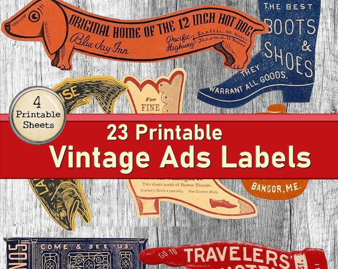 Vintage Ads Ephemera Printable Old Labels Advertisment Digital Collage ...