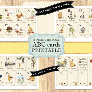 Classic Winnie the Pooh Alphabet Flash Cards – Vintage ABC Printable ...