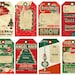 Retro Christmas Tree Gift Tags Printable Gift Tags Hang Tags Journaling ...